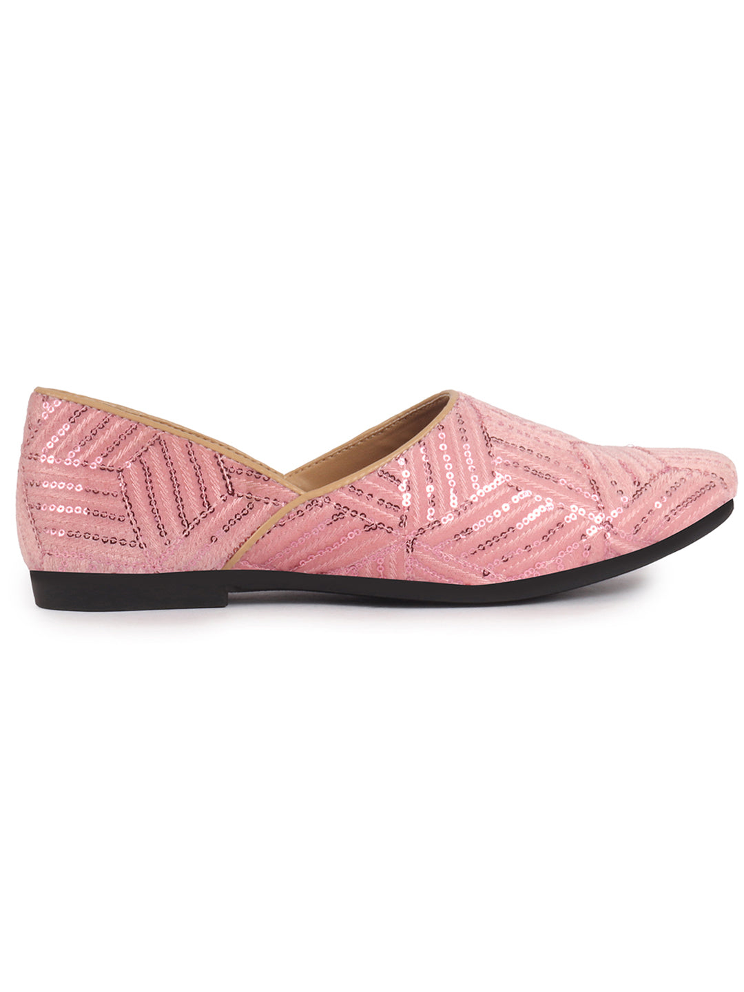 Buy Men Pink Ethnic Half Cut Slip On Juttis & Mojaris Online