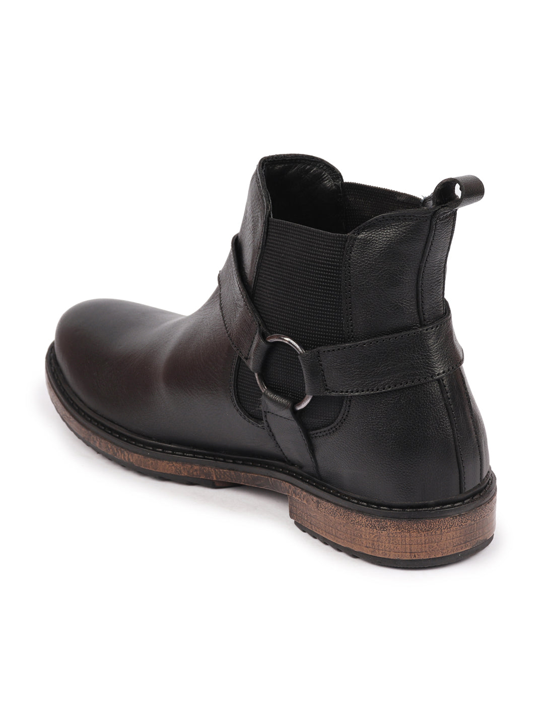 Shop Men High Ankle Leather Side Ring Slip On Chelsea Work Boot