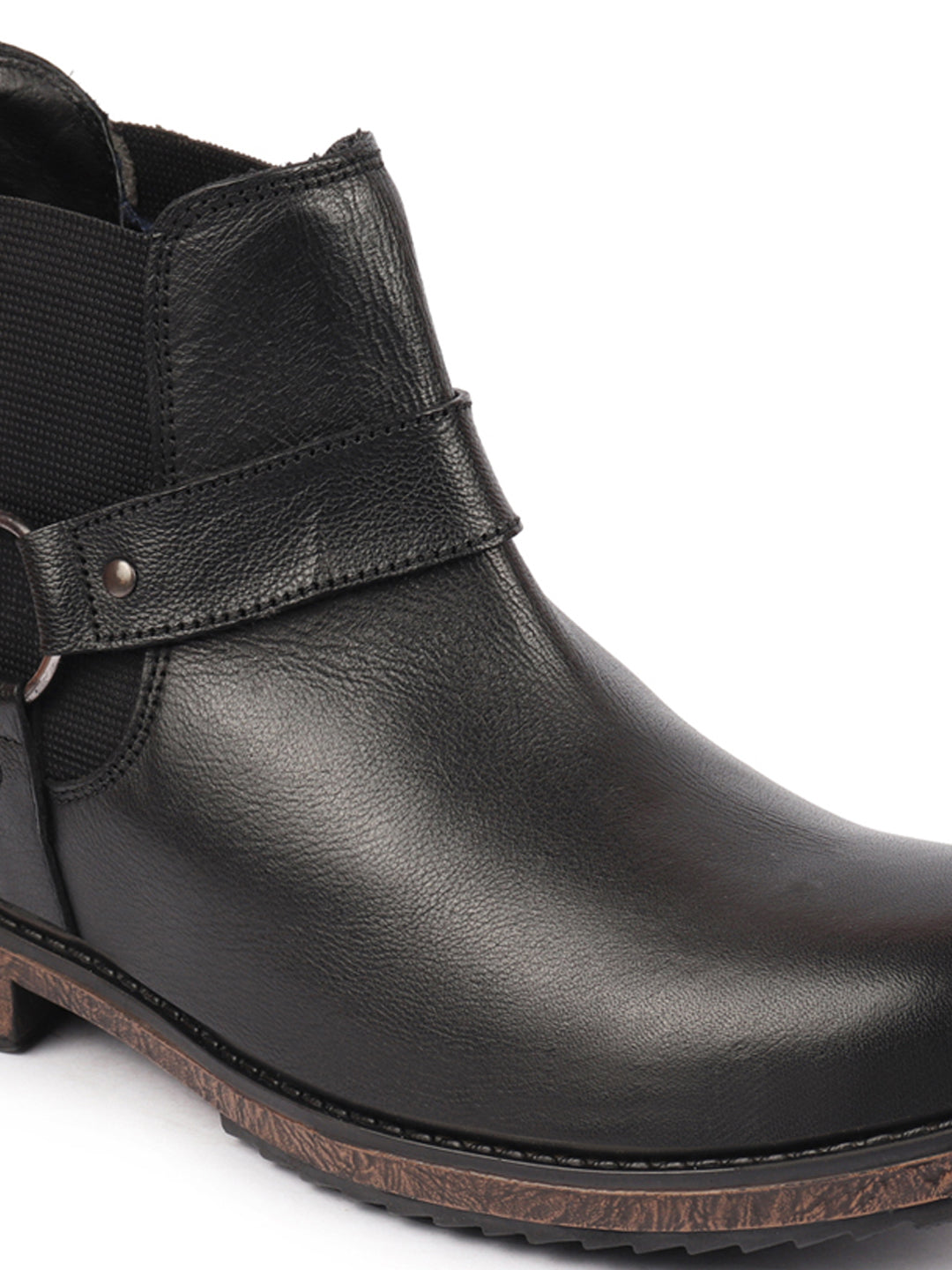 Shop Men High Ankle Leather Side Ring Slip On Chelsea Work Boot