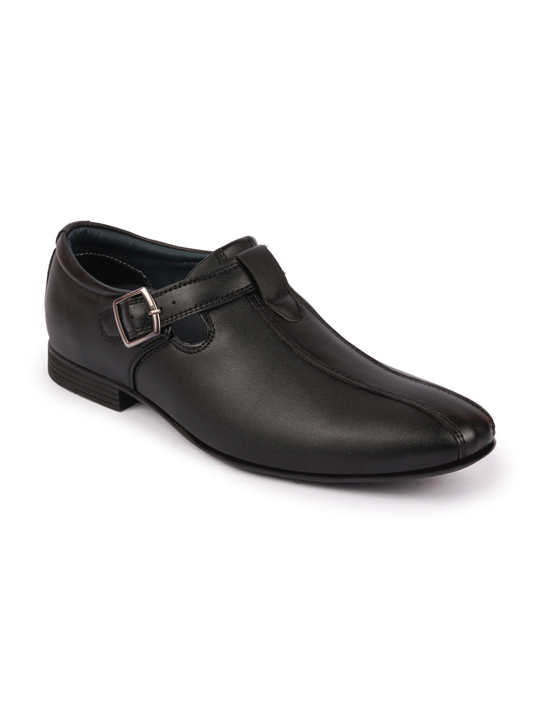Shop Men Black Side Open Shoe Style Sandal with Buckle Strap Online