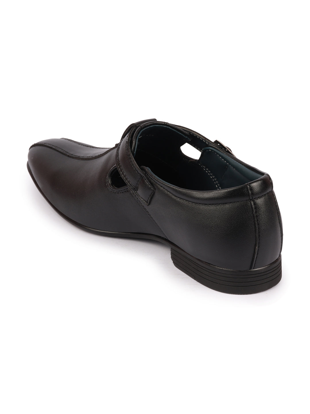 Shop Men Black Side Open Shoe Style Sandal with Buckle Strap Online