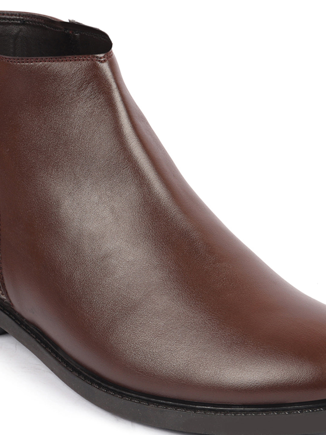 Shop Men Brown High Ankle Zipper Closure Fashion Trend Classic Work ...