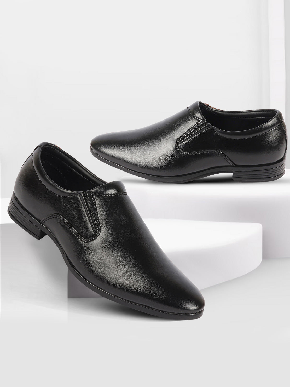Shop Men Black Formal Office Meeting Slip On Shoes Online.