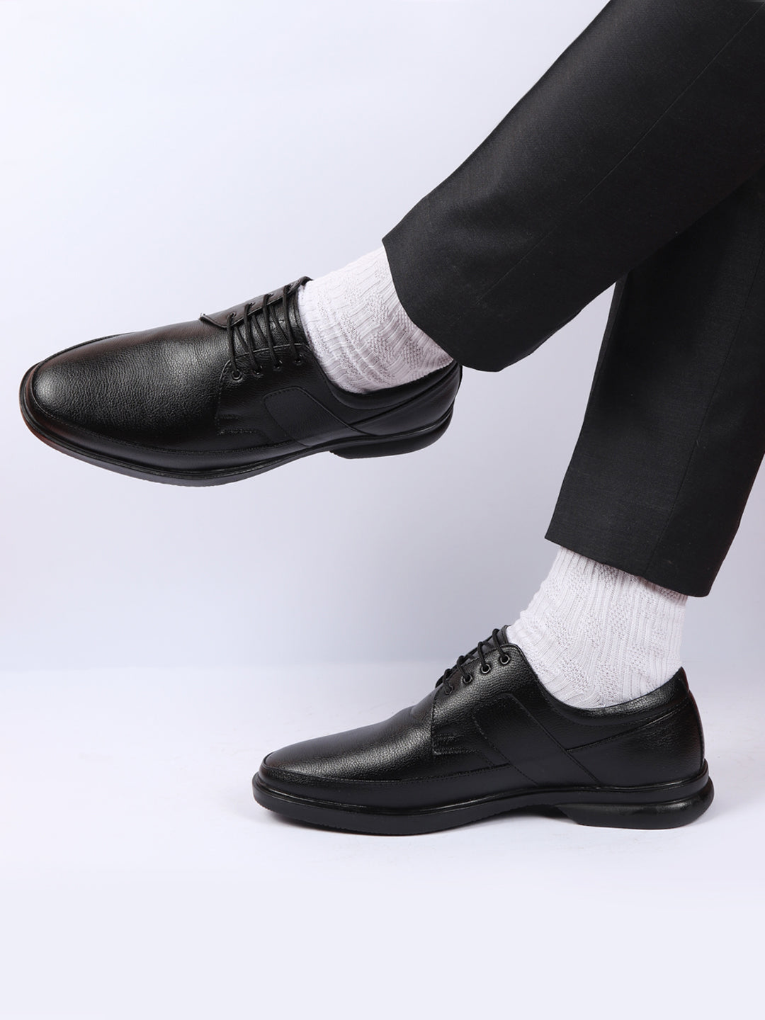 Shop Men Black Formal Side Strip Design Lace Up Shoes Online