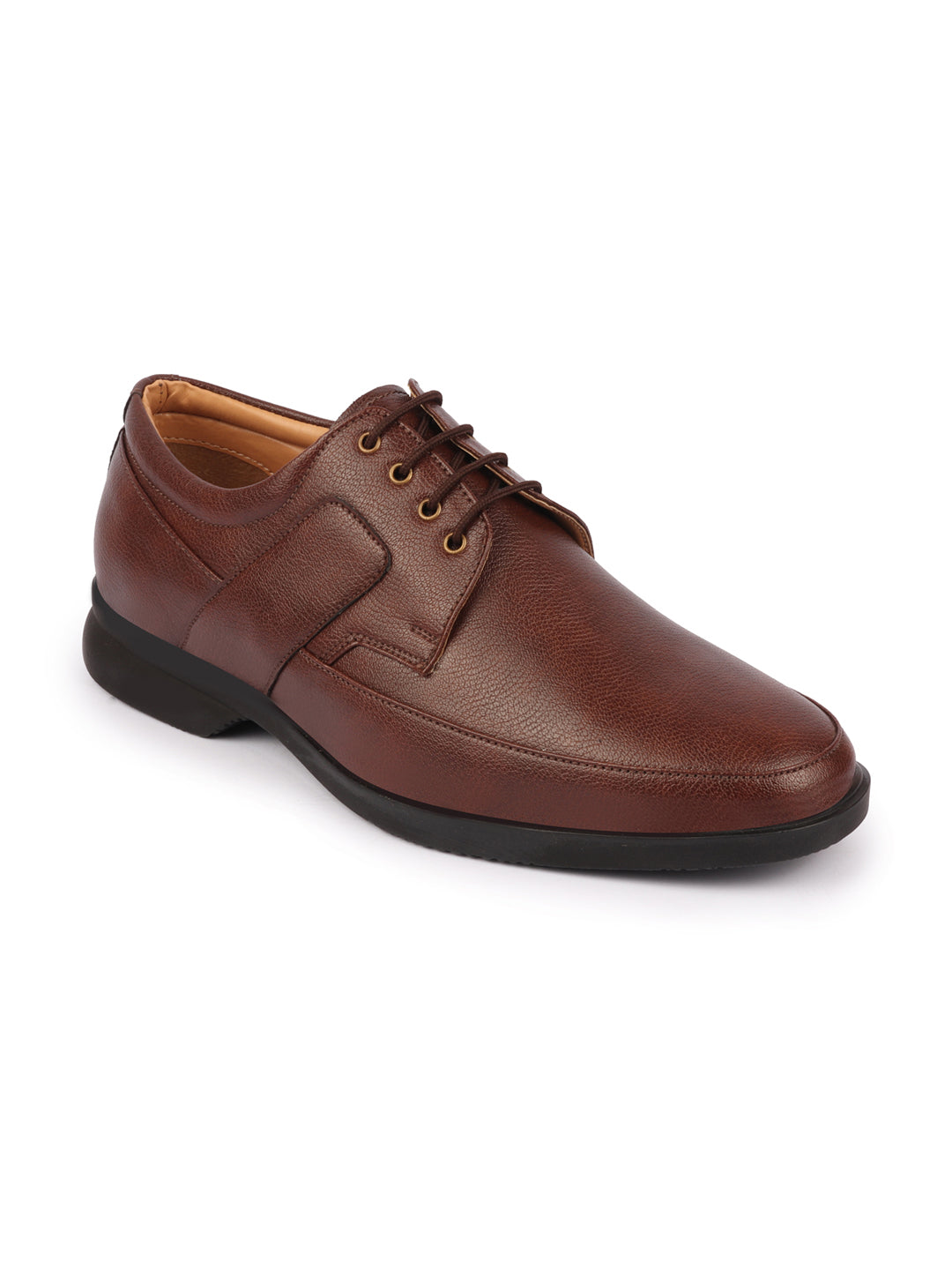 Shop Men Brown Formal Side Strip Design Lace Up Shoes Online